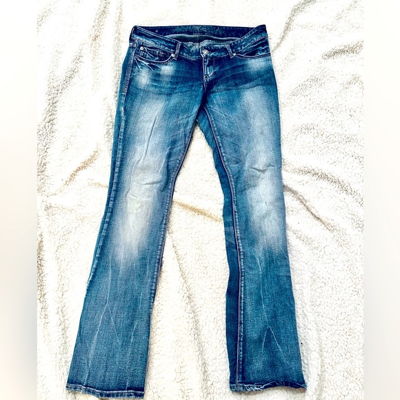 Express | Jeans | Medium Wash Distressed Express Boot Cut Jeans | Poshmark